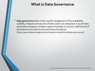 Data Governance and Analytics | PPT