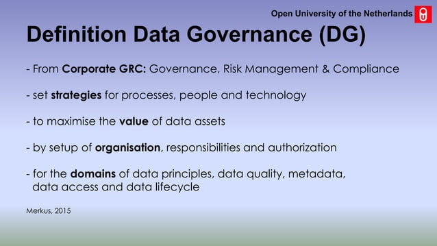 Data Governance Assessment - Jan Rutger Merkus MSc | PPT