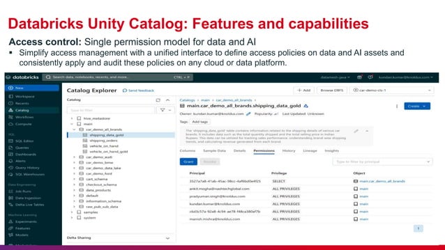 Data governance with Unity Catalog Presentation | PPTX | Databases | Computer Software and ...