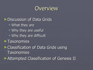 Data Grid Taxonomies | PPT