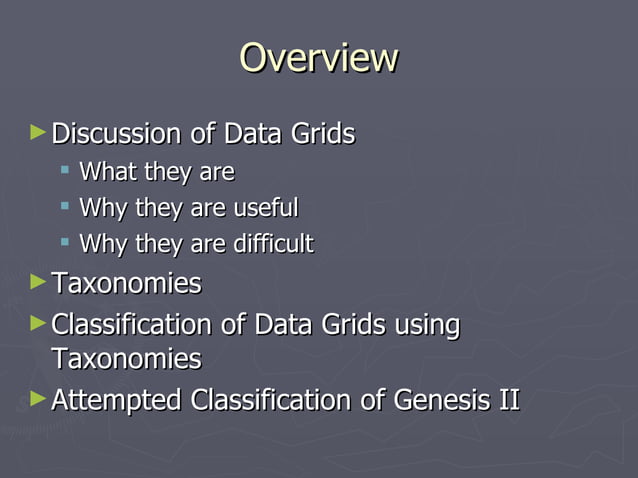 Data Grid Taxonomies | PPT | Databases | Computer Software and Applications