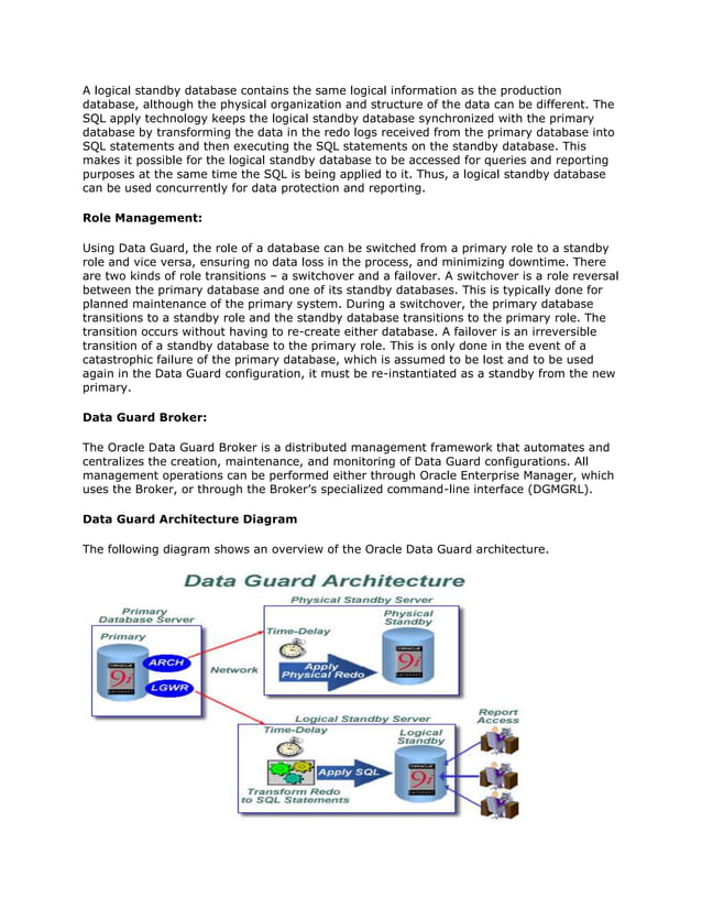Data guard architecture | PDF