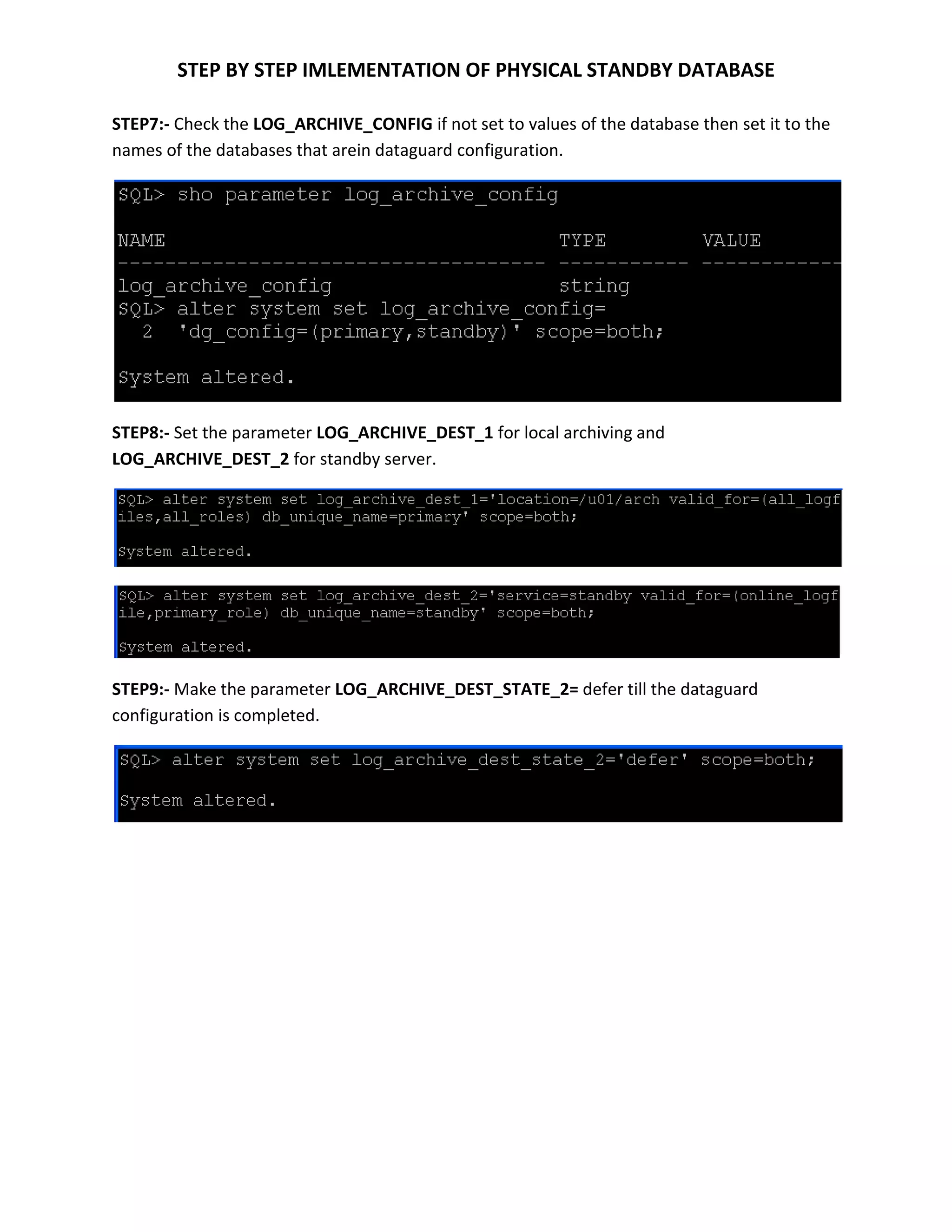 Dataguard implementation | PDF