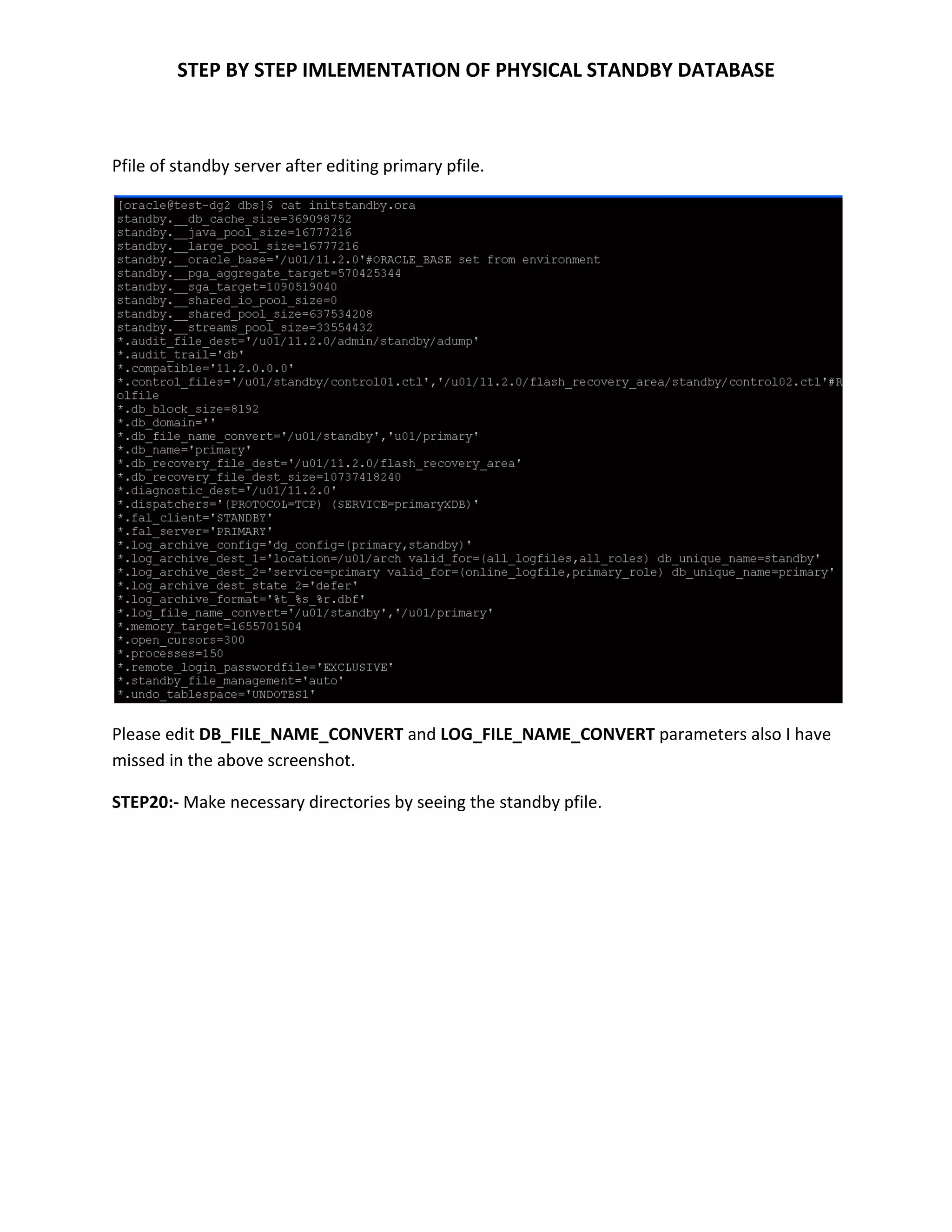Dataguard implementation | PDF