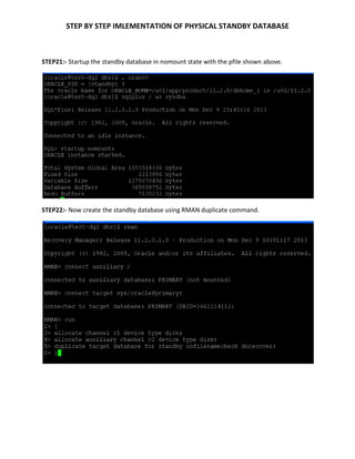 Dataguard implementation | PDF