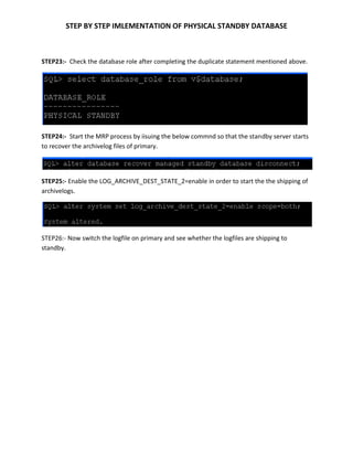 Dataguard implementation | PDF