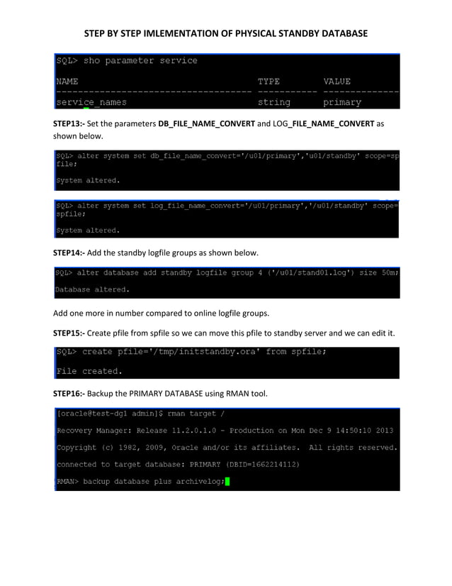 Dataguard implementation | PDF