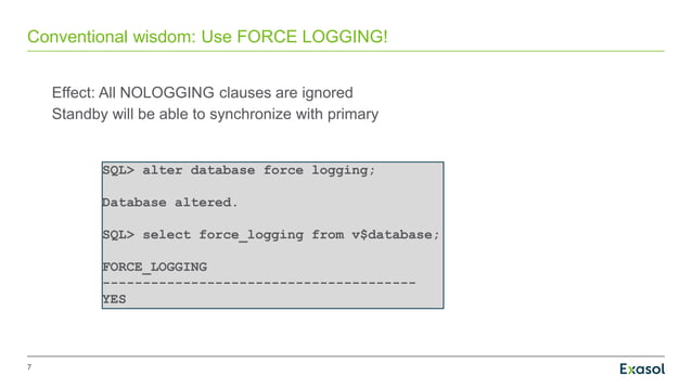 Data guard & nologging new features in 18c | PPTX