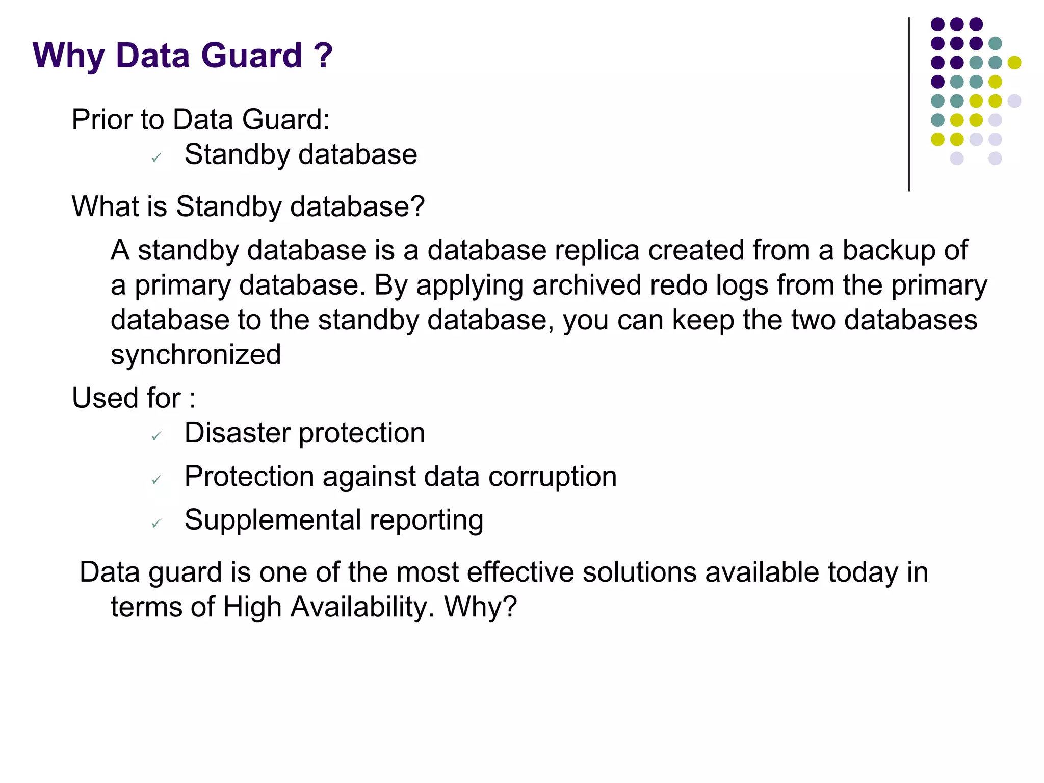 Data Guard Architecture & Setup | PPTX