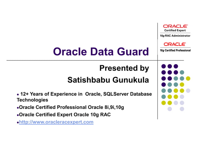 Data Guard Architecture & Setup | PPTX | Databases | Computer Software and Applications