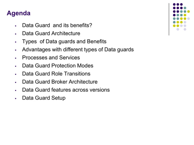 Data Guard Architecture & Setup | PPTX | Databases | Computer Software ...
