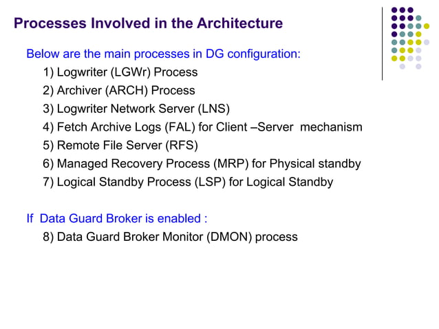 Data Guard Architecture & Setup | PPTX | Databases | Computer Software and Applications