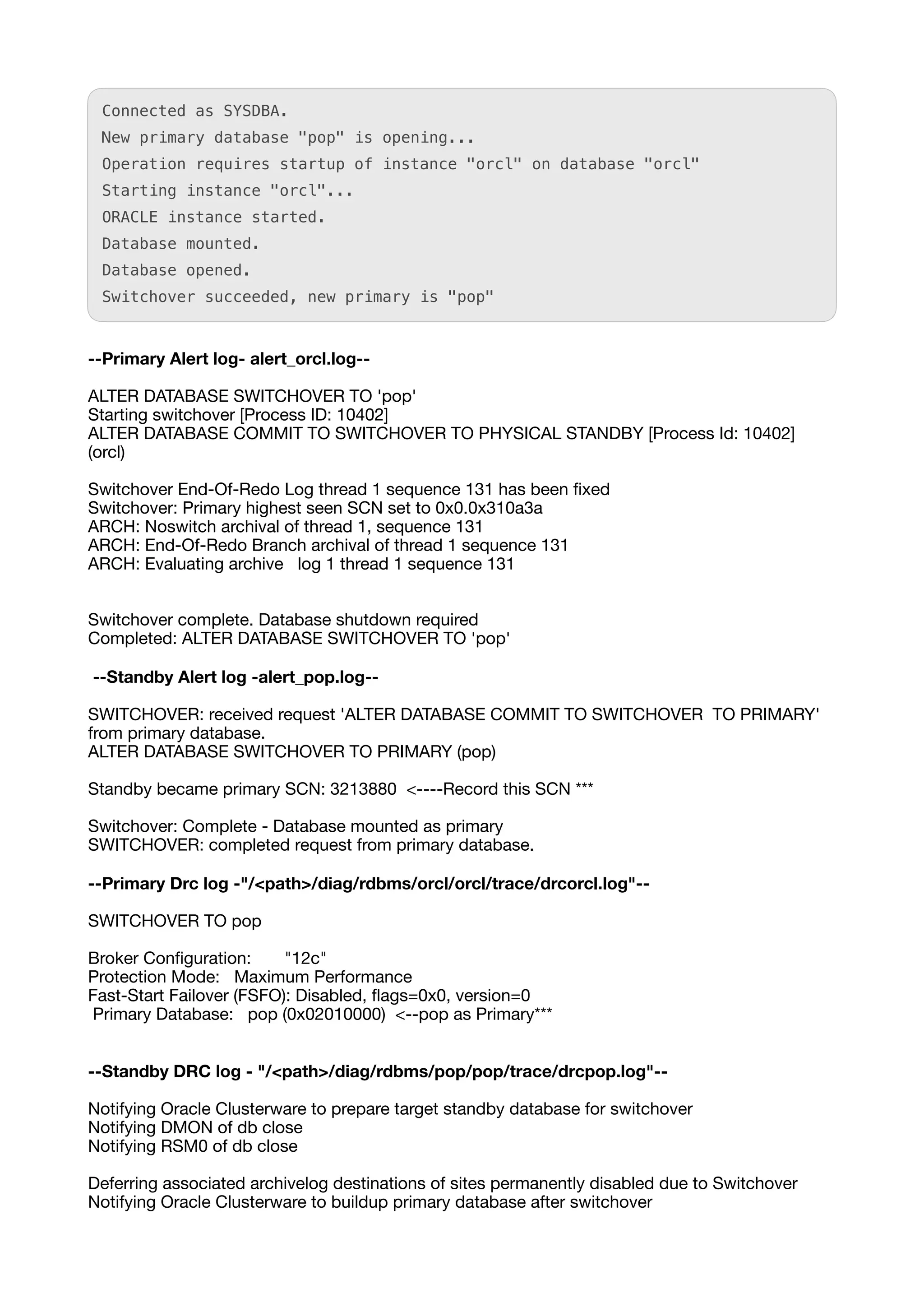 Dataguard Switchover Best Practices Using Dgmgrl Dataguard Broker
