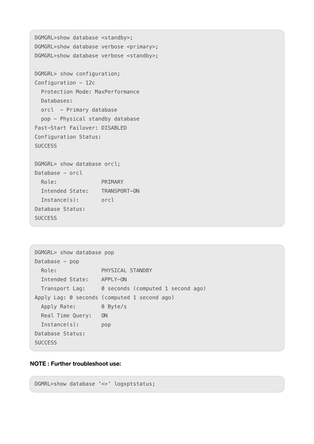 Dataguard Switchover Best Practices using DGMGRL (Dataguard Broker Command Line) | PDF ...