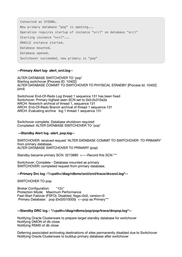 Dataguard Switchover Best Practices Using Dgmgrl Dataguard Broker Command Line Pdf