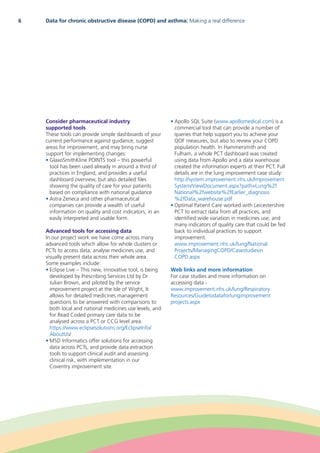 Data for chronic obstructive pulmonary disease (COPD) and asthma ...