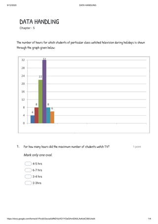 Data handling - WORKSHEET | PDF | Television | Entertainment
