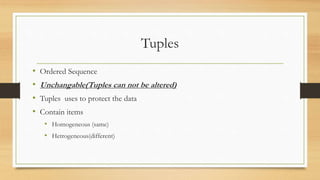 Data handling in python | PPTX | Programming Languages | Computing