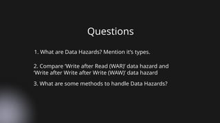 Data Hazards Pipeline MC and Architecture | PPT
