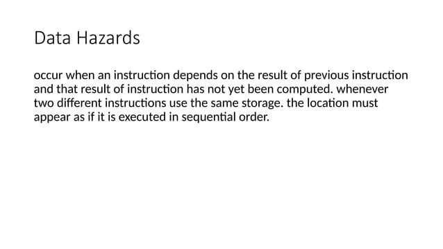 Data Hazards and its Handling Methods.pptx | Programming Languages | Computing