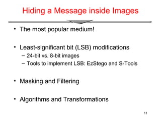 Data hiding - Steganography | PPT | Internet | Computing