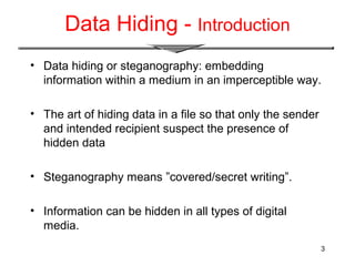 Data hiding - Steganography | PPT