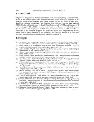 DATA HIDING IN AUDIO SIGNALS USING WAVELET TRANSFORM WITH ENHANCED SECURITY | PDF | Digital ...