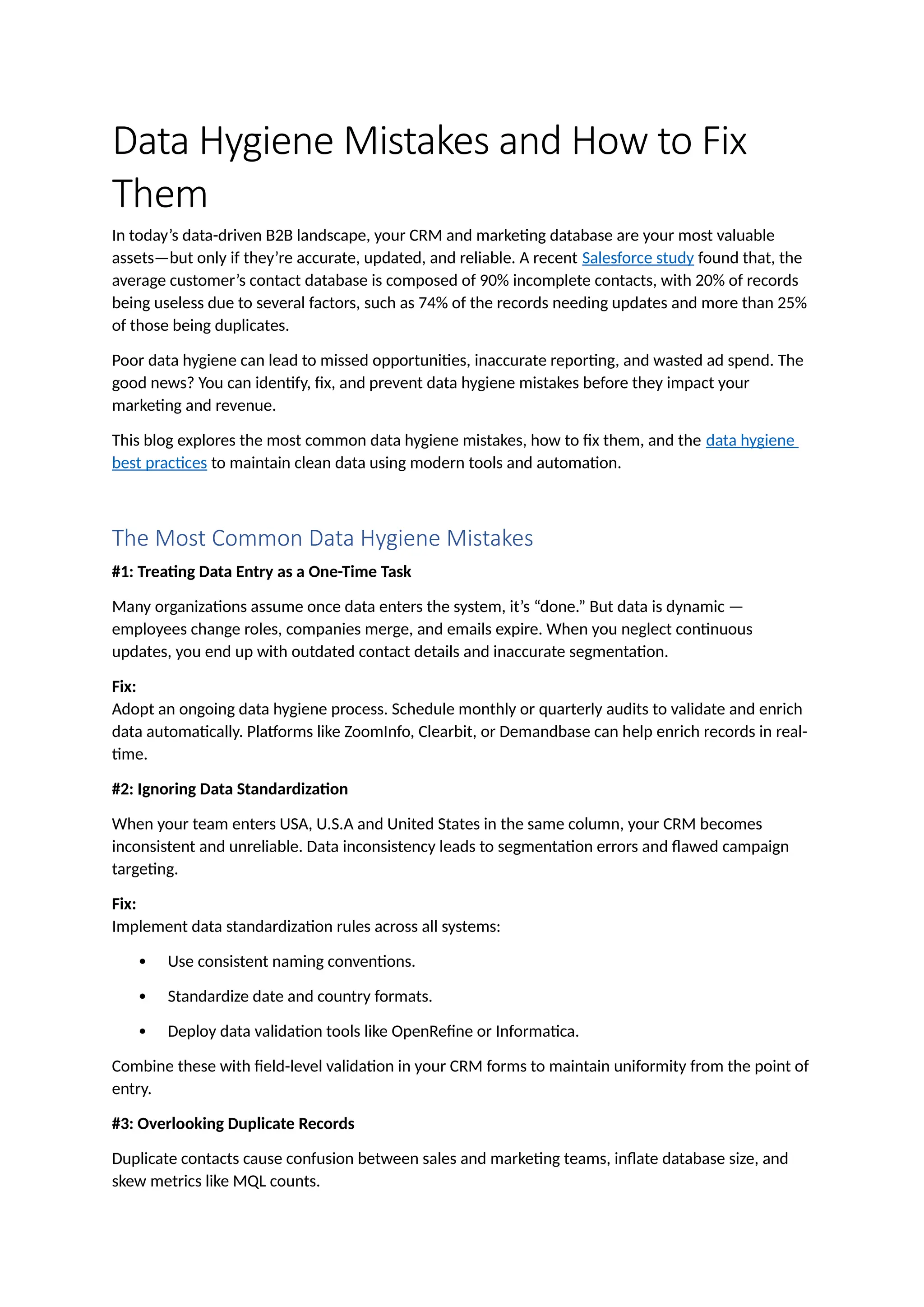 Data Hygiene Mistakes and How to Fix Them | DOCX
