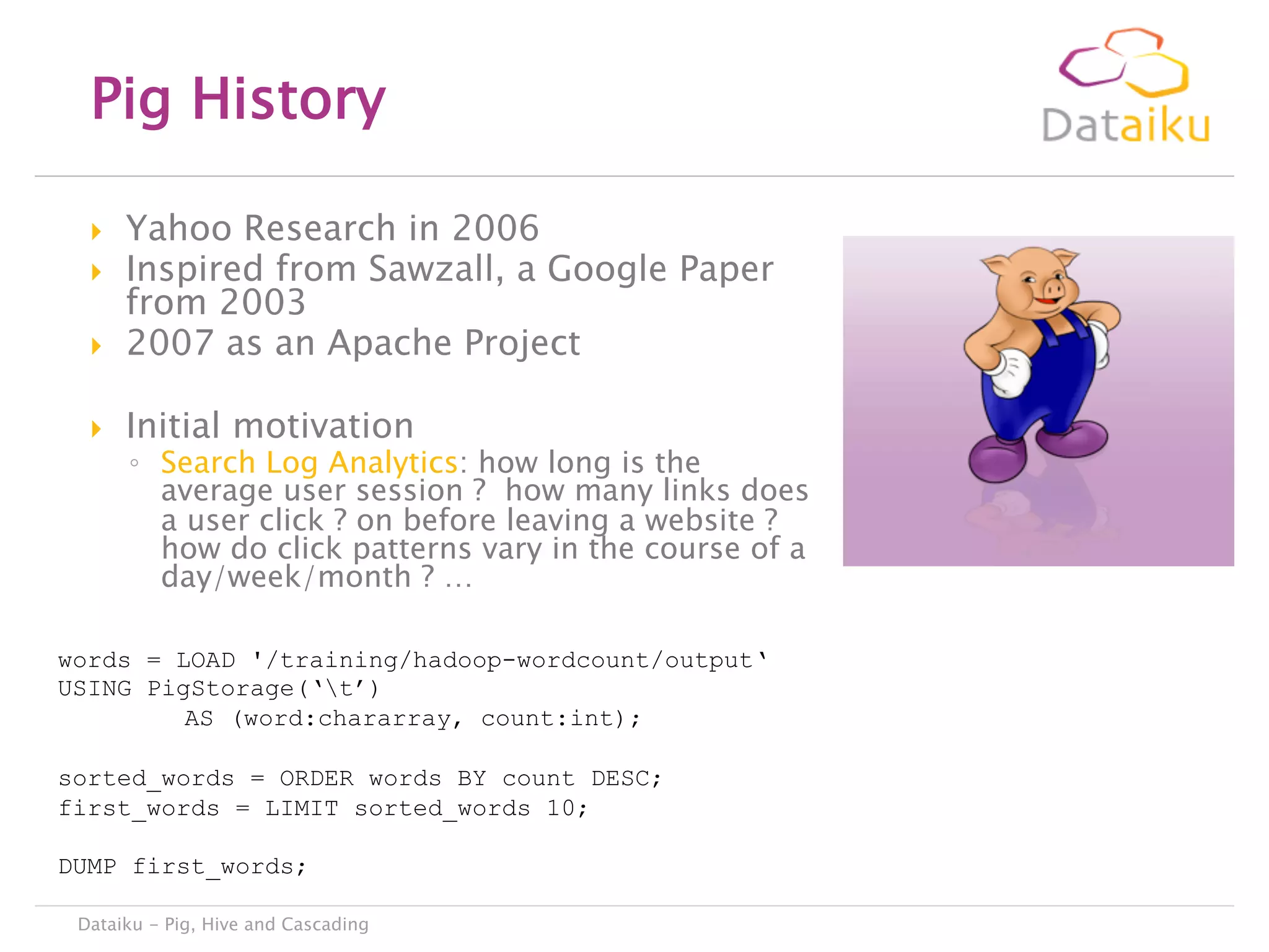 Dataiku pig - hive - cascading | PDF