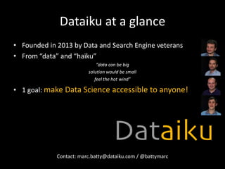 Dataiku, Pitch Data Innovation Night, Boston, Septembre 16th | PPTX | Databases | Computer ...