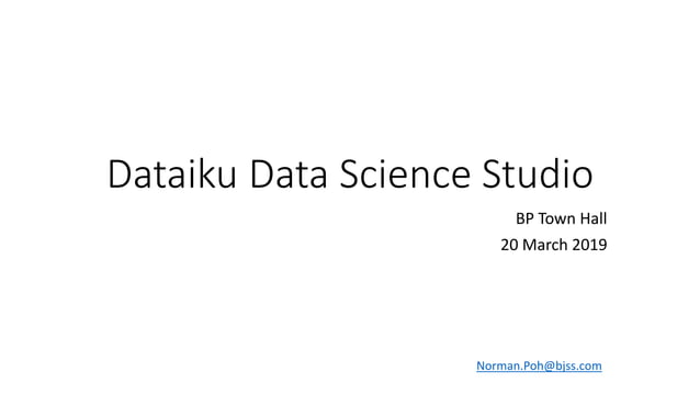 Dataiku data science studio | PPT