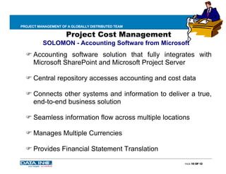 Project Management of a Globally Distributed Team - Tools and ...