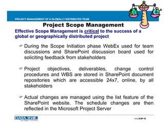 Project Management of a Globally Distributed Team - Tools and Techniques | PPT