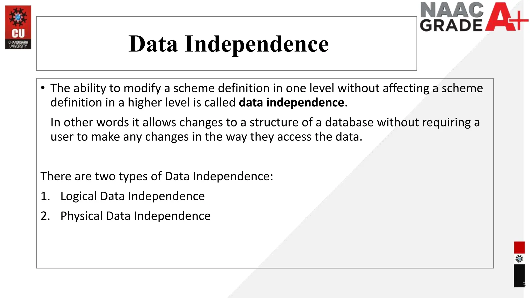 ( data independance,DBA) presentation in | PPTX