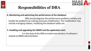 ( data independance,DBA) presentation in | PPTX | Databases | Computer Software and Applications