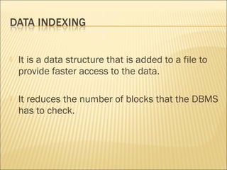 Data indexing presentation | PPT