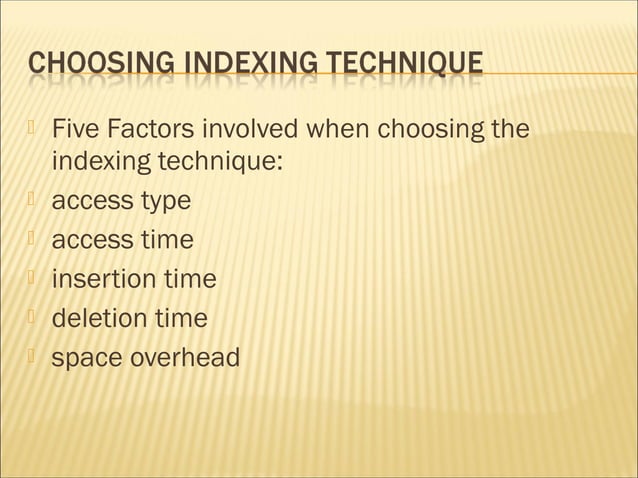 Data indexing presentation | PPT