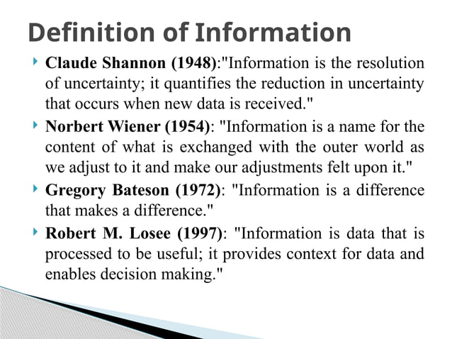 Conceptual Difference Between Data information and knowledge.pptx | Science