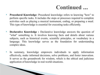 Conceptual Difference Between Data information and knowledge.pptx | Science