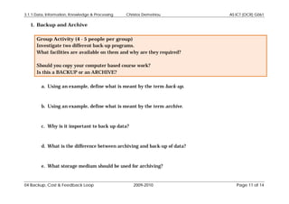 AS ICT (OCR) G061 3.1.1 Data, Information, Knowledge & Processing ...
