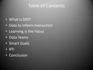 Data Informed Decisions | PPTX