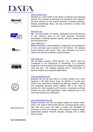 Data Infosys Limited, Jaipur | PDF