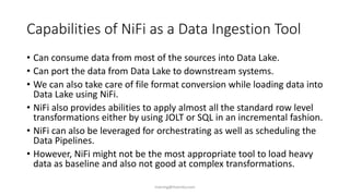 Data ingestion using NiFi - Quick Overview | PPTX