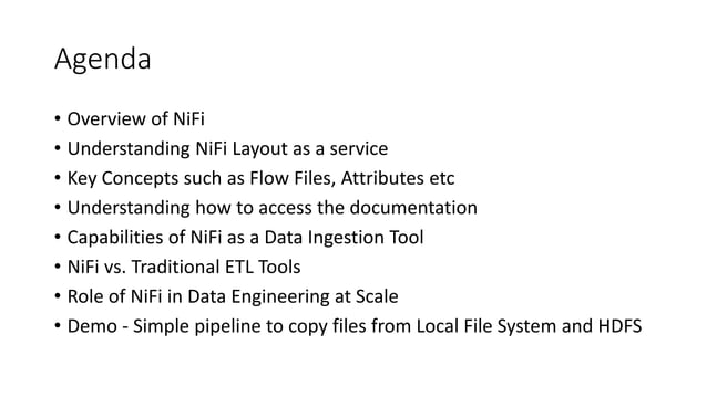 Data ingestion using NiFi - Quick Overview | PPT Data ingestion using NiFi - Quick Overview | PPT