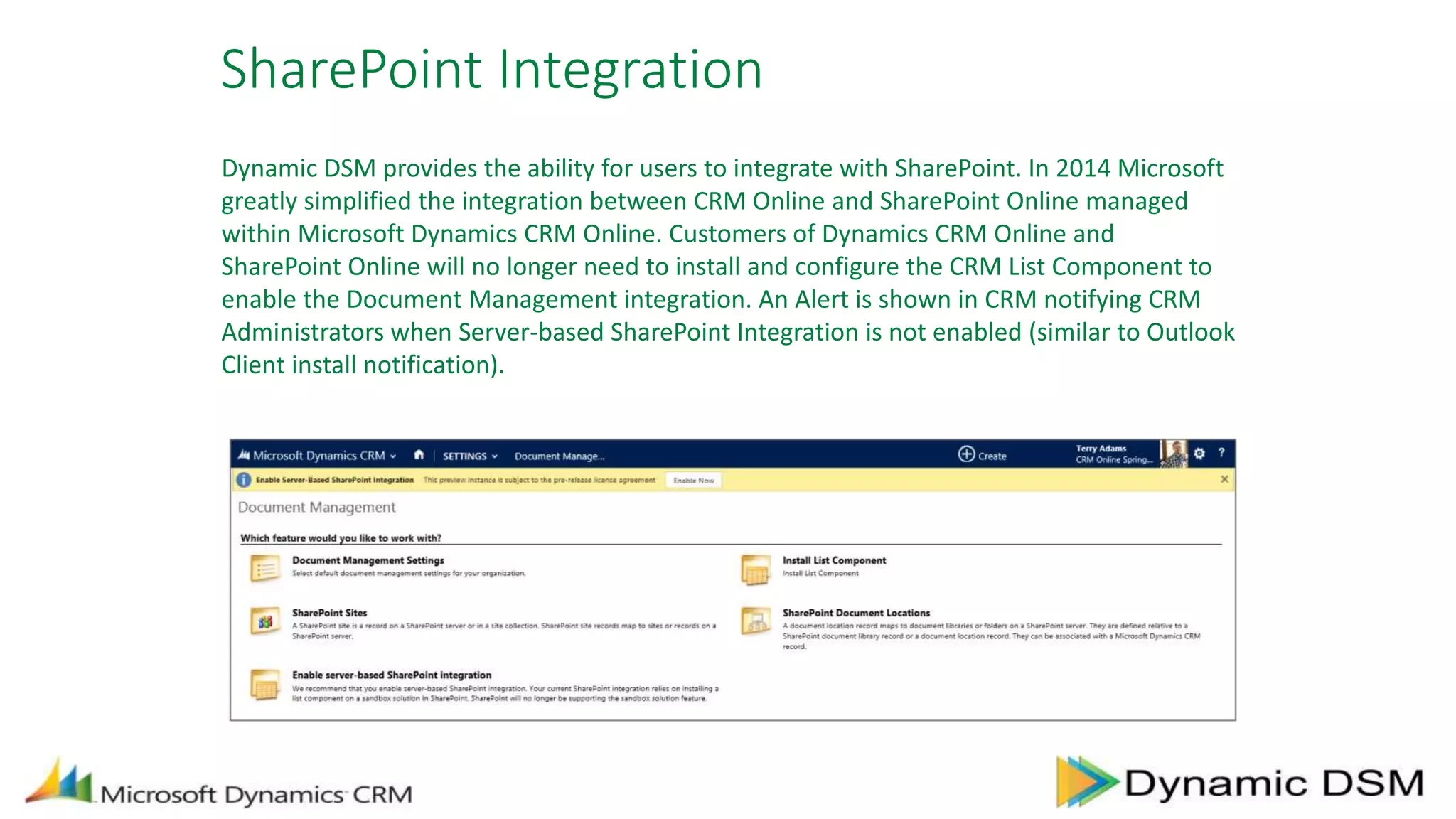 Dynamic DSM Features - Data Integration | PPTX