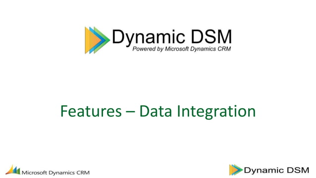 Dynamic DSM Features - Data Integration | PPT
