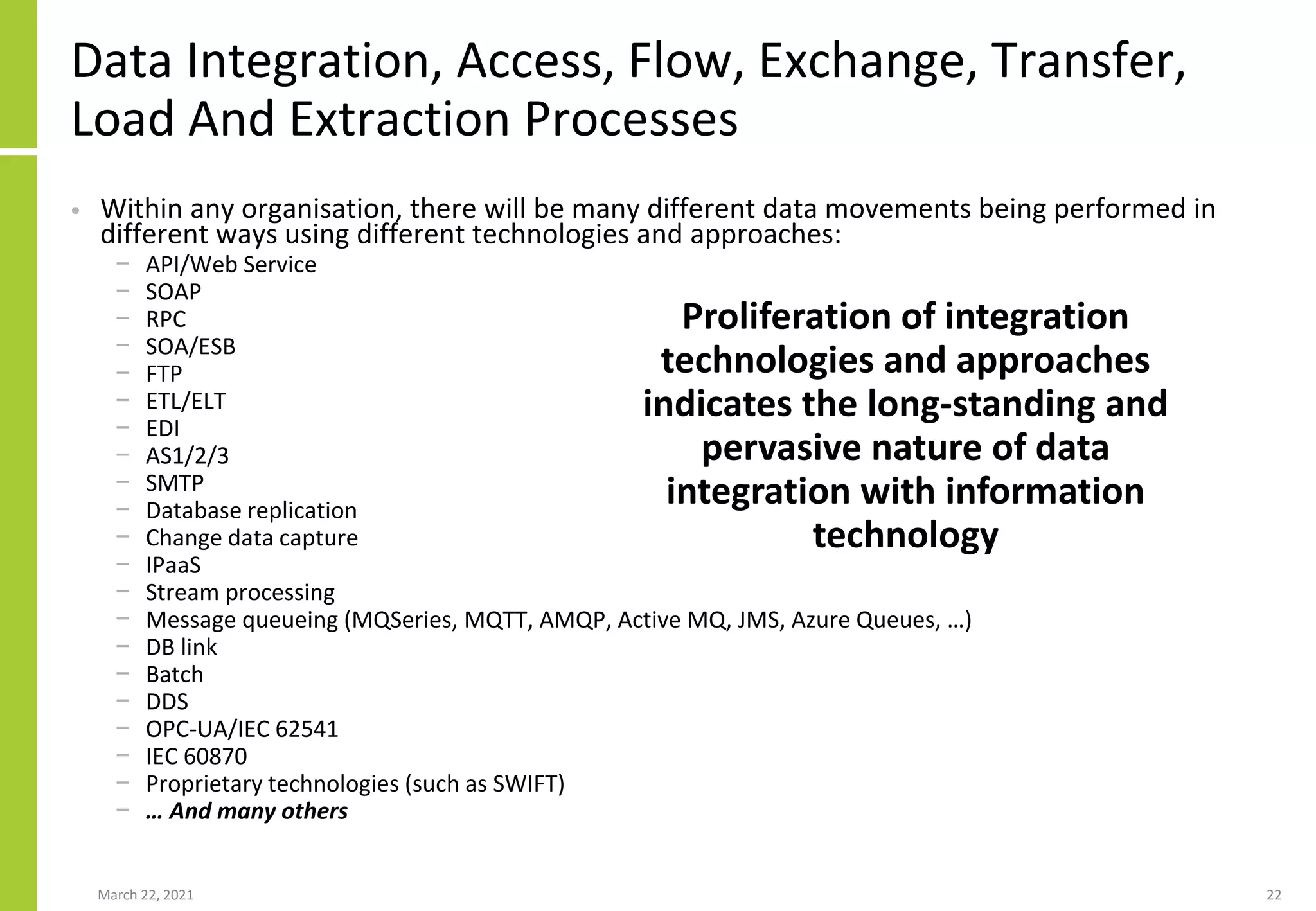 Data Integration, Access, Flow, Exchange, Transfer, Load And Extract Architecture | PDF
