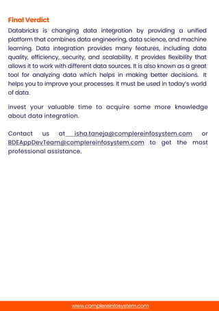 Data Integration Made Easy Databricks Connects Your Data Ecosystem | PDF