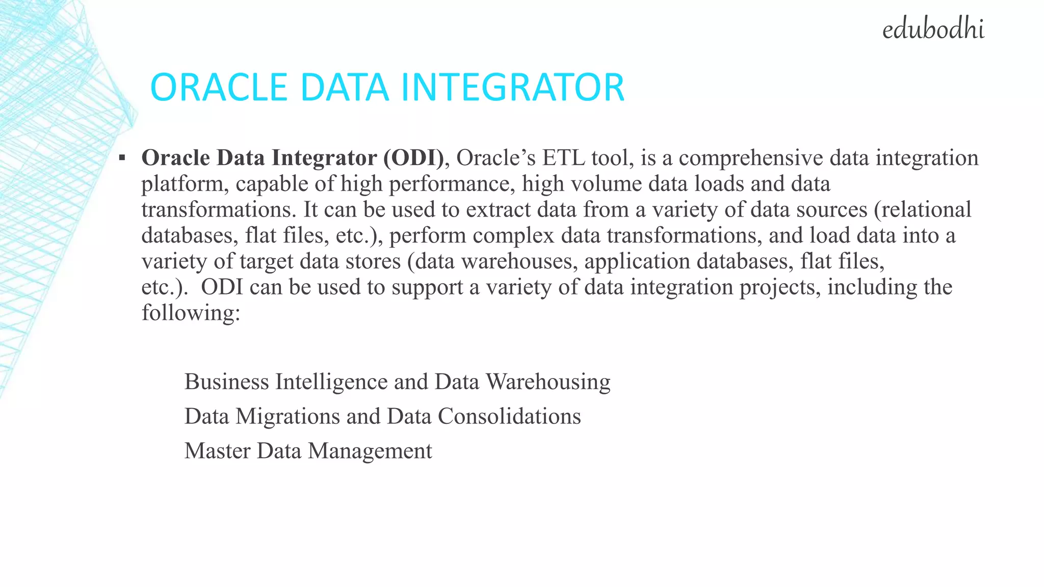 Oracle Data integrator 11g (ODI) - Online Training Course | PPT