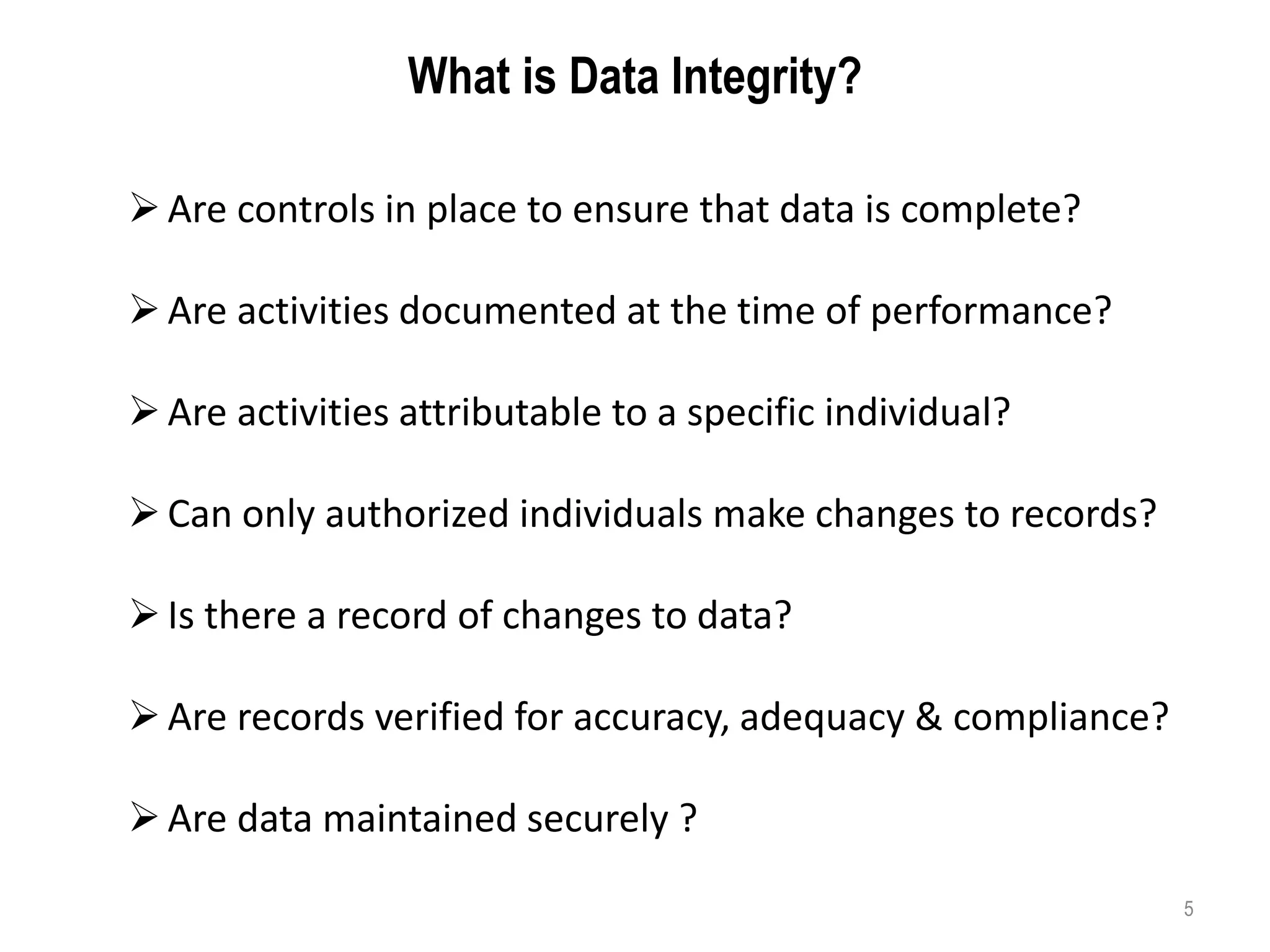 Data integrity | PDF